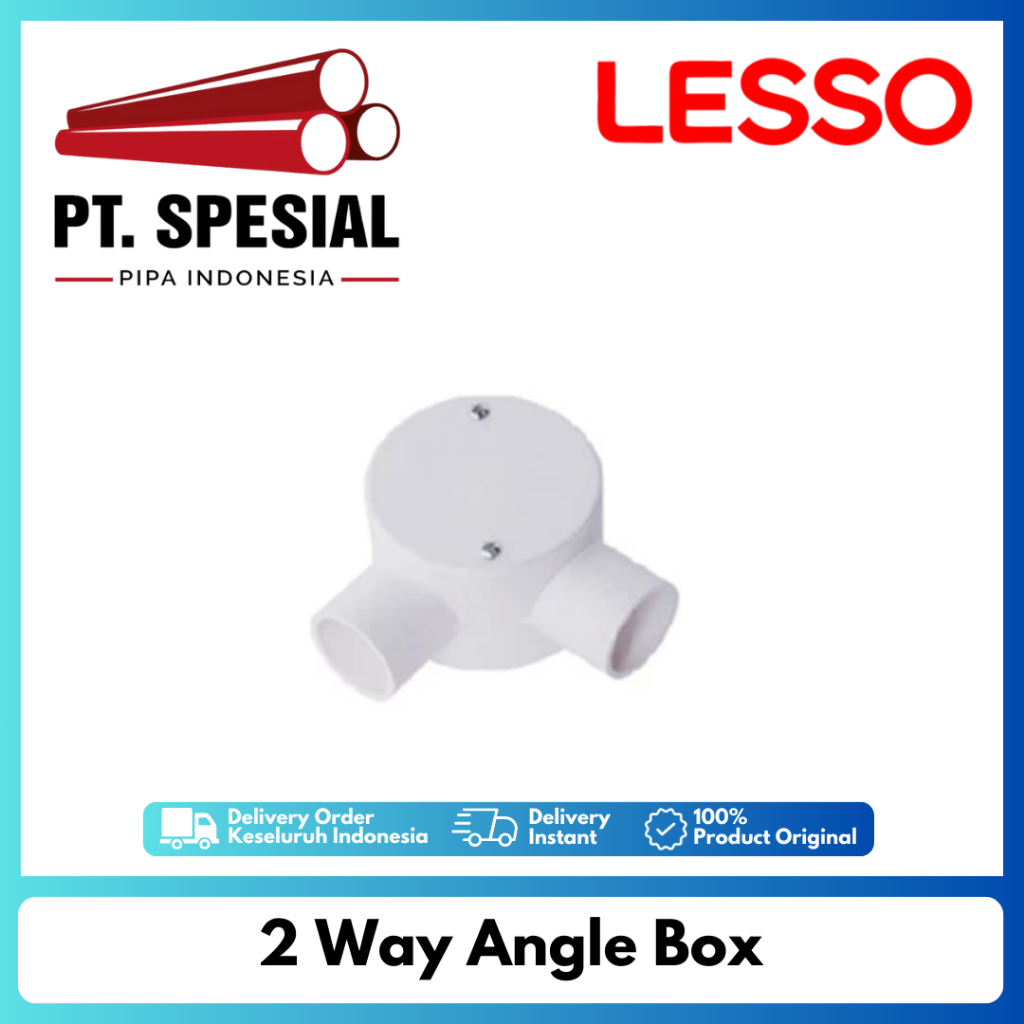 Jual Tee Dos DN20 Conduit Lesso / 2 Way Angle Box (with cover) / T Dus ...