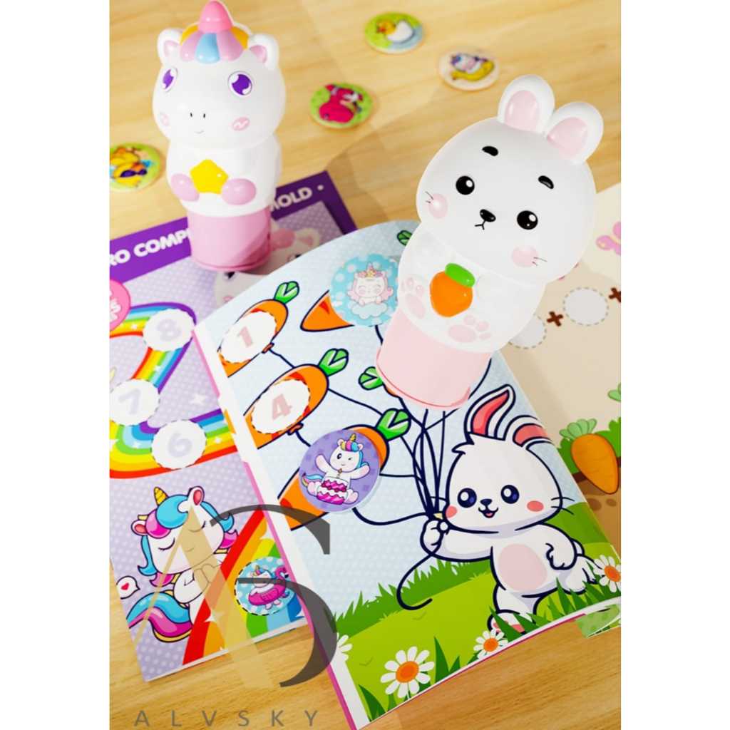 Jual STICKER STAMP ANAK KARAKTER LUCU BEBEK UNICORN KELINCI DINO ...