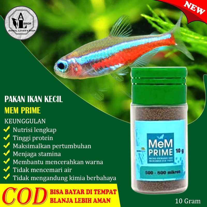 Jual pelet mem prime 10gr pakan ikan hias Guppy cupang Tetra Aquascape ...