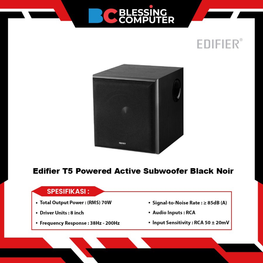 Jual Edifier T5 Powered Active Subwoofer Black Noir | Shopee Indonesia
