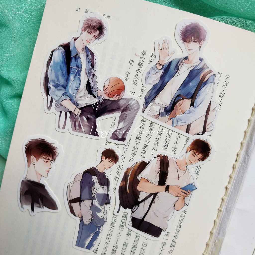 Jual 5 pcs / anime college boy sticker for journaling scrapbooking ...