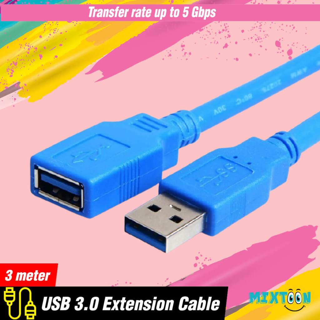 Jual Kabel USB 3.0 Perpanjangan Extender Male to Female Sambungan 3 ...