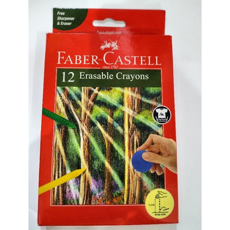 Jual CRAYON 12 WARNA MERK FABER CASTEL ERASABLE CRAYONS 12 WARNA ...