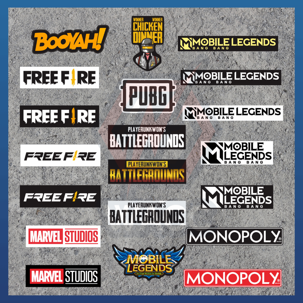 Jual Sticker Variasi Motor Laptop Helm Hp Motif Freefire PUBG Mobile ...