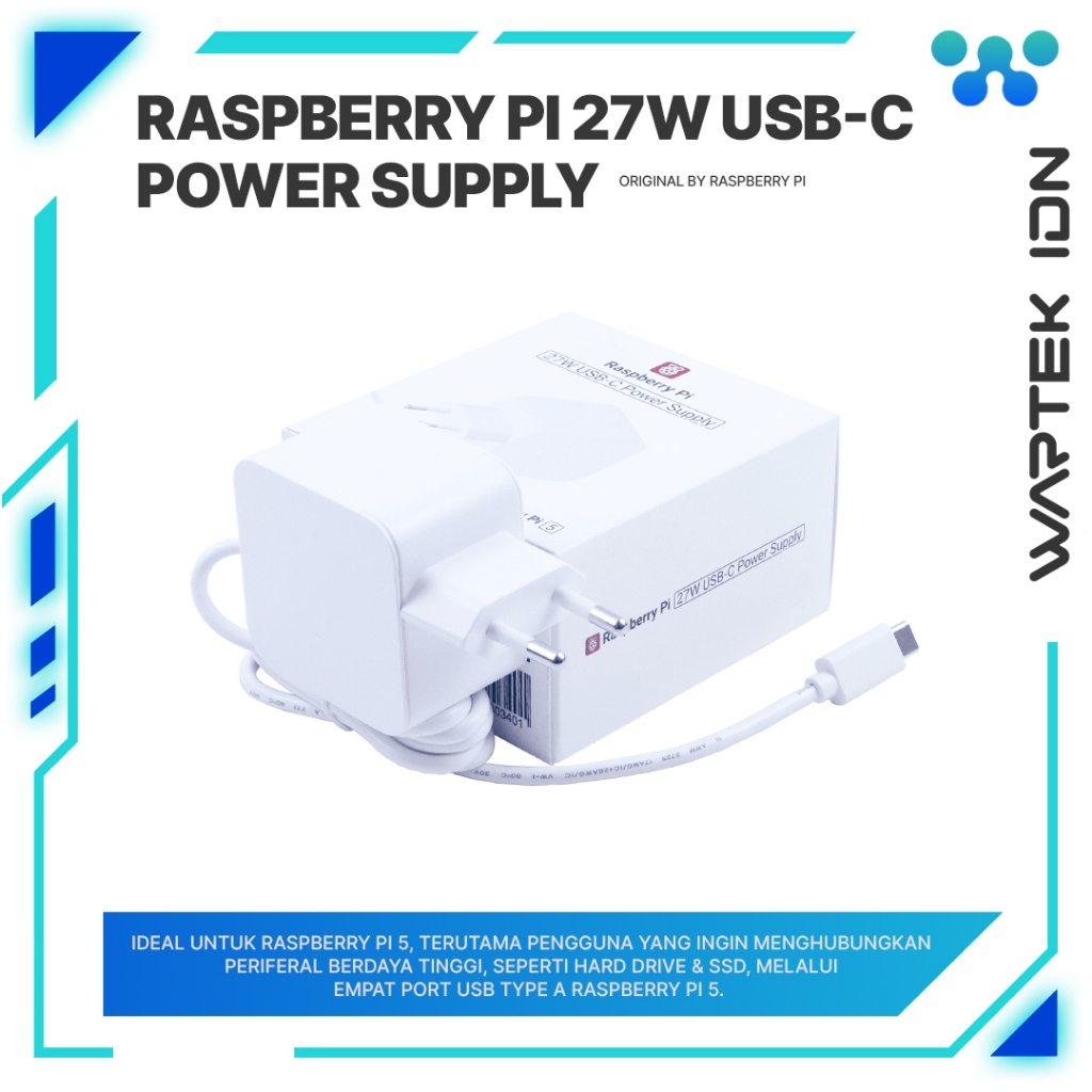 Jual Raspberry Pi 27W USB-C Power Supply EU Plug Original By Raspberry Pi | Shopee Indonesia