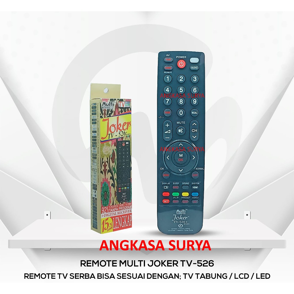 Jual REMOTE MULTI JOKER TV 526 , TV LCD LED PLASMA TABUNG SEMUA MERK, STB , DIGITAL RECEIVER ...