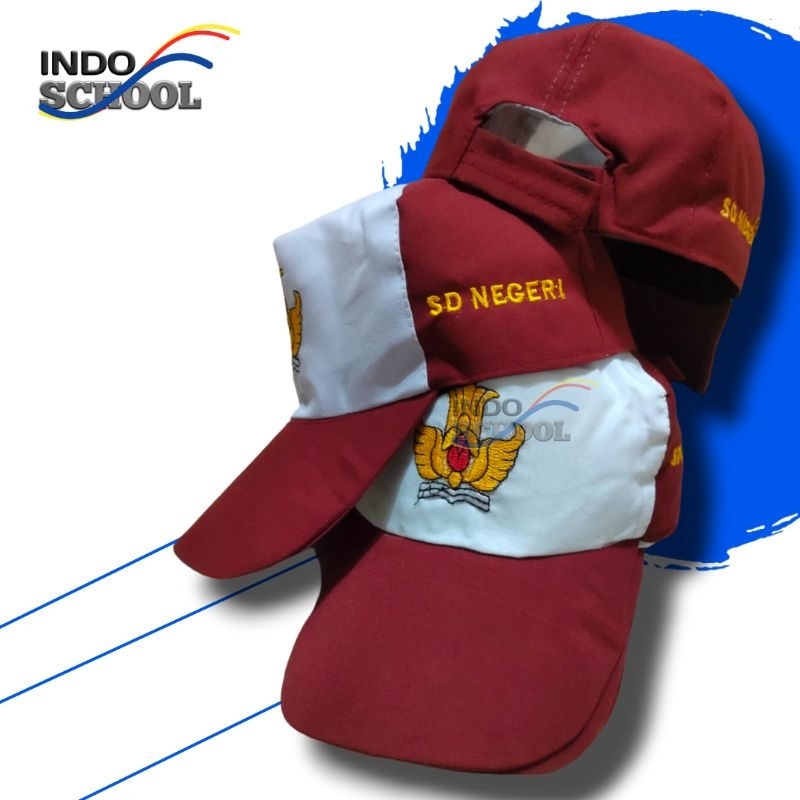 Jual topi SD, topi sekolah SD, topi SD negeri merah putih kretek ...