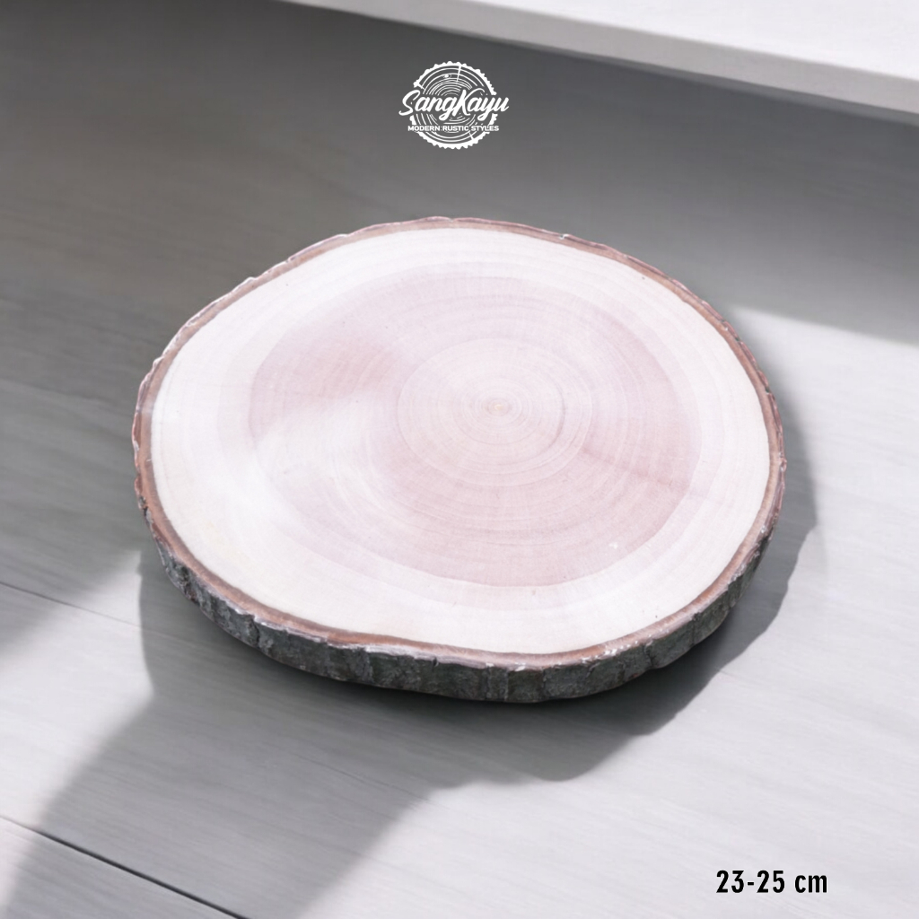 Jual SangKayu Wood Slice 23-25 cm Log Kayu Hiasan Dinding Bahan Craft ...
