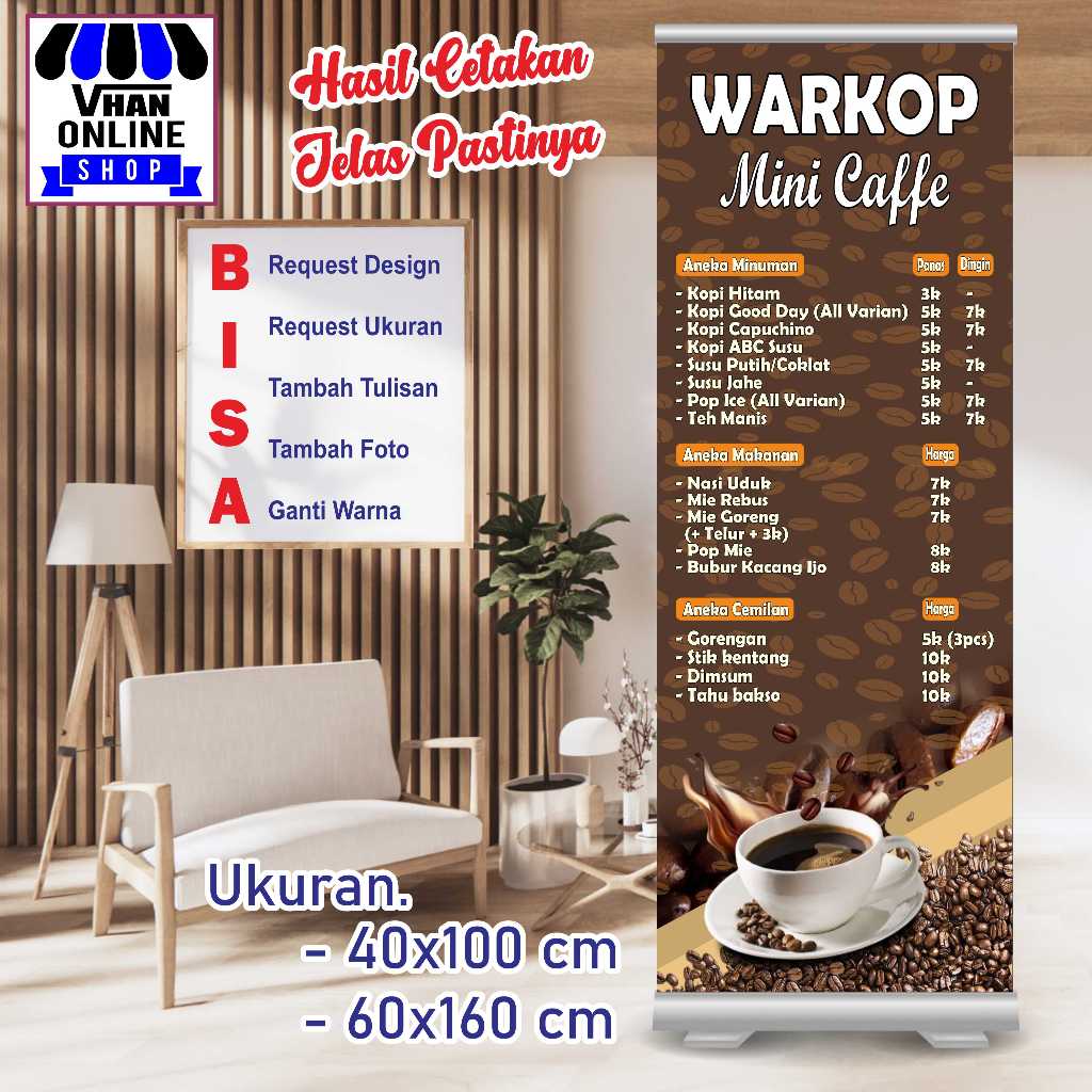 Jual Cetak Spanduk Banner Warkop atau Jualan Makanan dan Kopi | Shopee ...