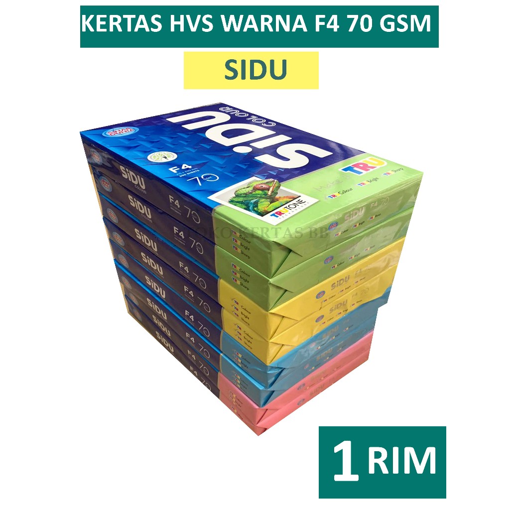 Jual Kertas HVS SIDU WARNA ( PINK , HIJAU , KUNING, BIRU ) 70 Gsm ...