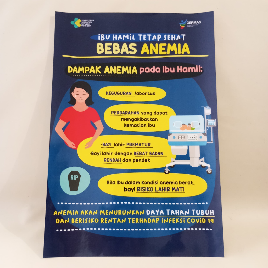 Jual Poster Dampak Anemia pada Ibu Hamil | Poster Ibu Hamil Bebas Teta ...