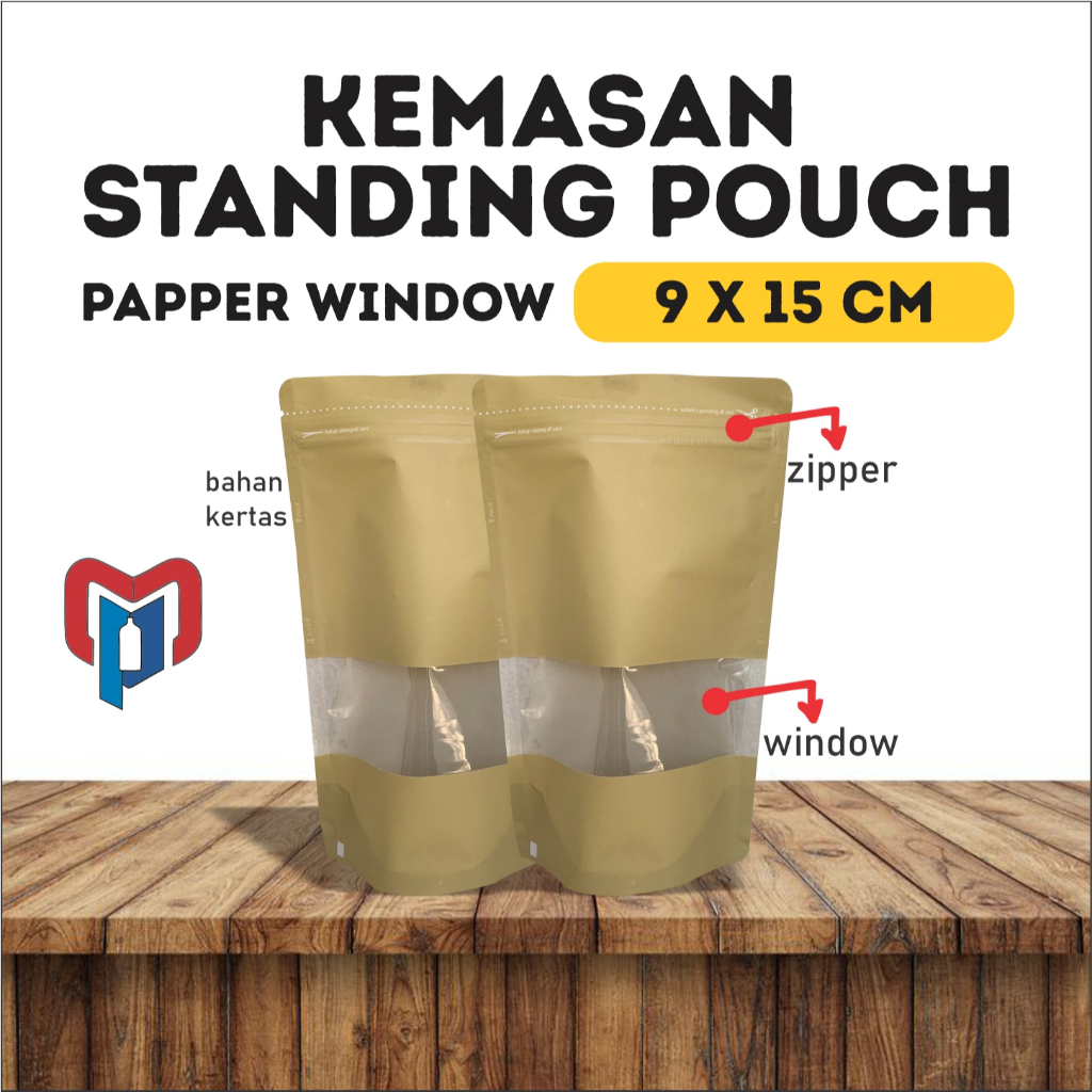 Jual KPACK (50PCS) KEMASAN SNACK STANDING POUCH PAPERWINDOW / ECOPACK ...