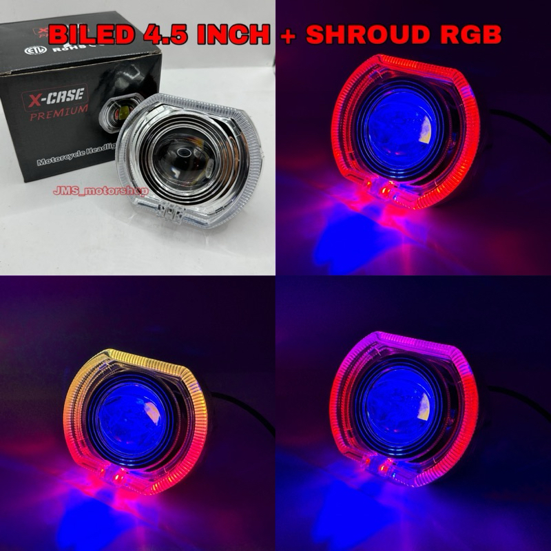 Jual Promo Lampu Depan Biled Rgb Shroud X-case 4.5 Inch Laser Cut Off ...