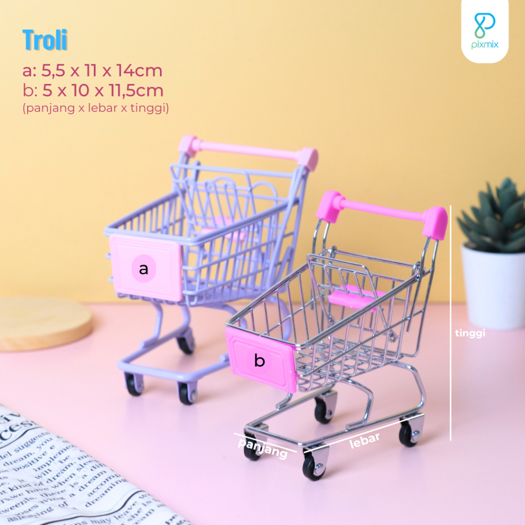 Jual Props Properti Foto Produk - Miniatur Troli Mini / Keranjang ...