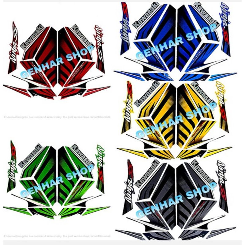 Jual Stiker striping kawasaki Ninja SS 2015 Hitam merah biru hijau ...