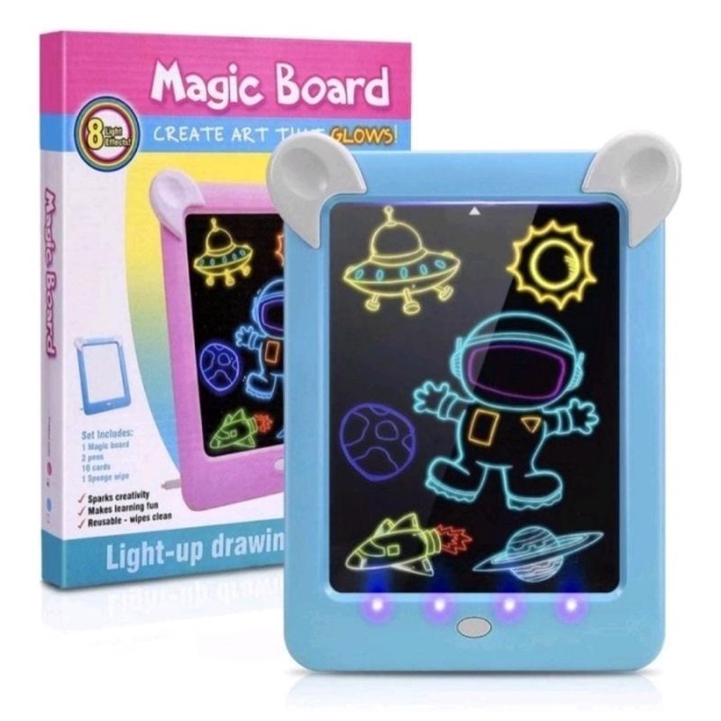 Jual LED Writing Tablet Drawing Board tab Alat tulis Papan Pen Mainan Anak Papan tulis Magic ...