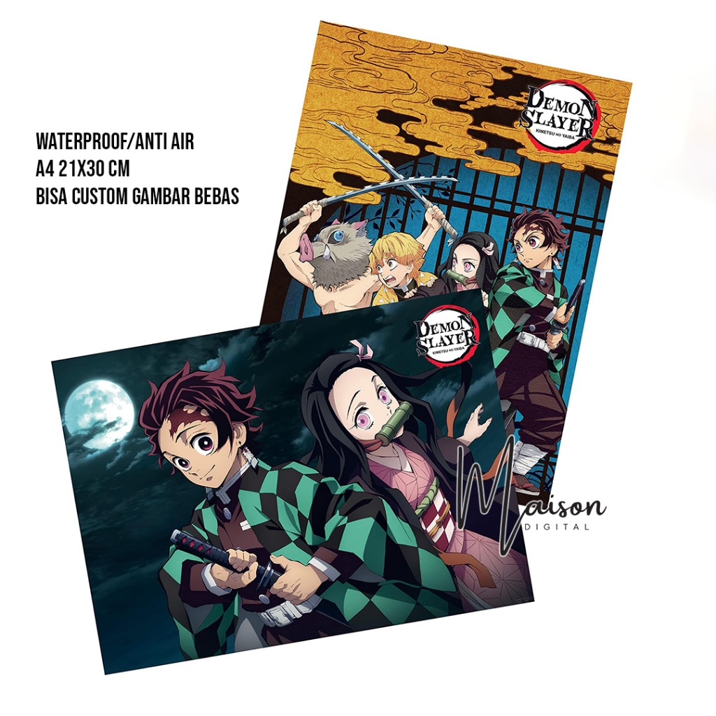 Jual Poster Kimetsu no Yaiba - Poster Demon Slayer - Custom Poster ...