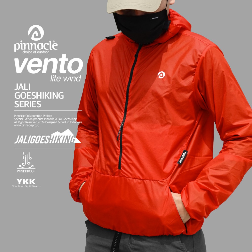 Jual Pinnacle Pro Official Vento Lite Wind Jacket - Orange | Shopee ...