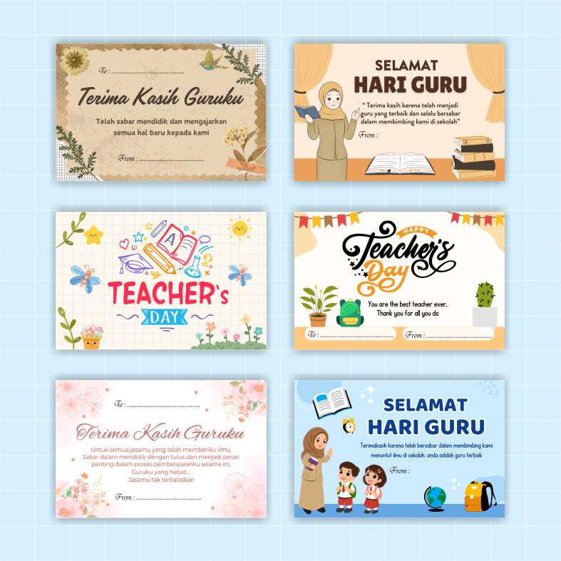 Jual Greeting Card TEACHER'S DAY - Gift Card - Kartu Ucapan Hari Guru - Kartu Ucapan Aesthetic ...