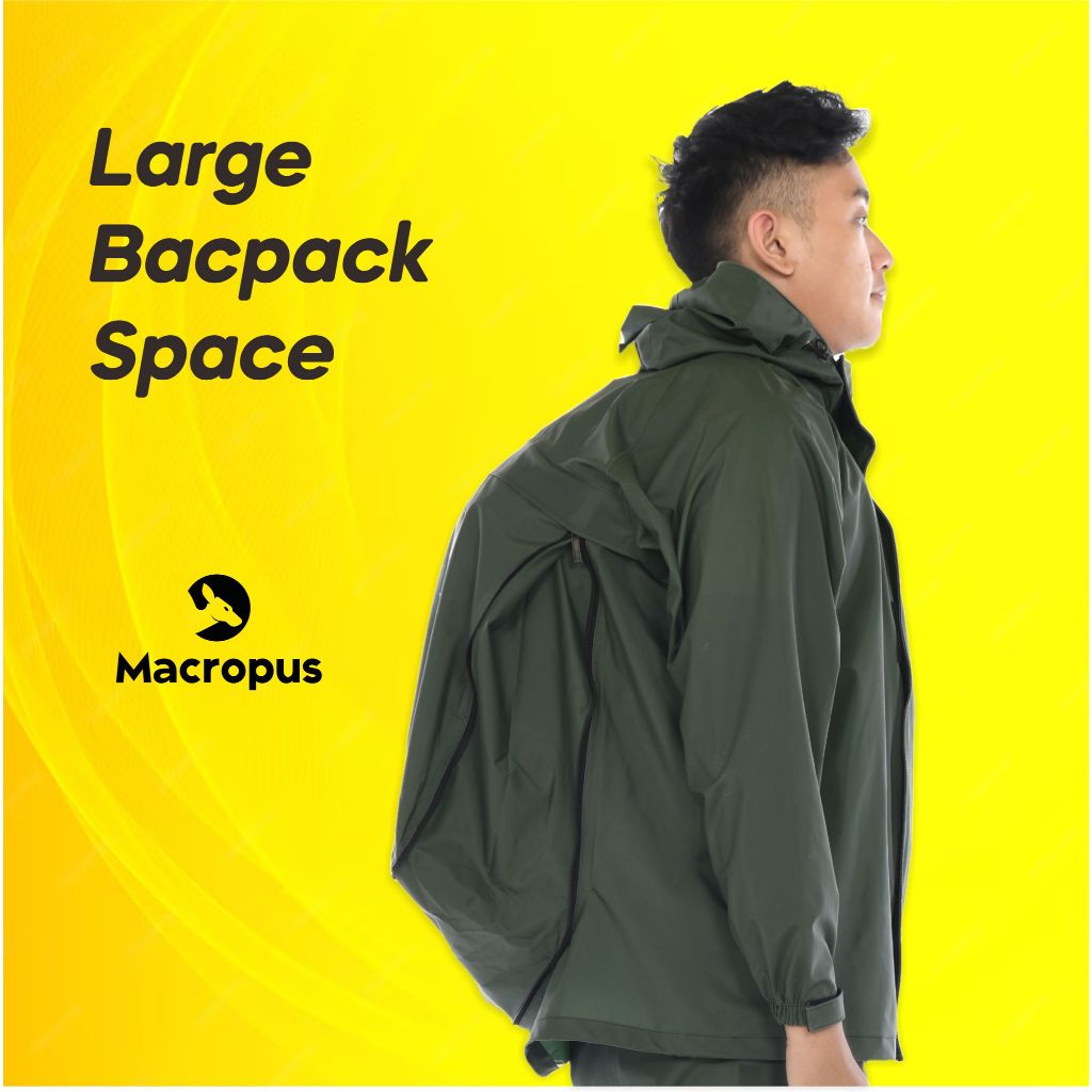 Jual MACROPUS Turtle Raincoat Bacpack Bag Space Premium Original Jas ...
