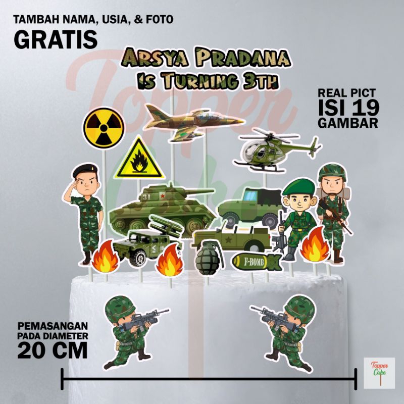 Jual Topper Cake Tentara / hiasan kue | Shopee Indonesia