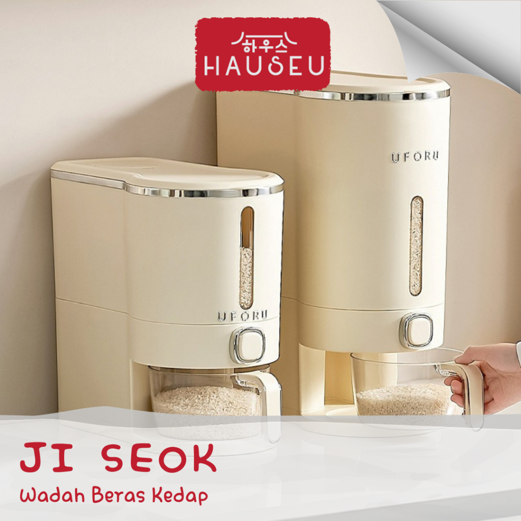 Jual HAUSEU - JI SEOK Kontainer Beras 10 KG Minimalis Wadah Simpan ...