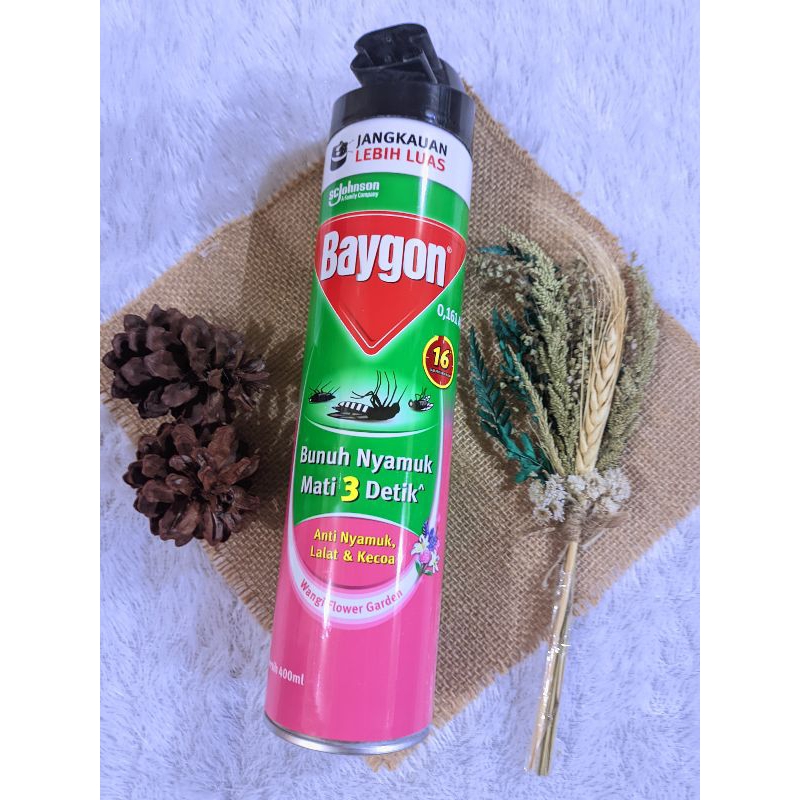 Jual BAYGON OBAT NYAMUK SEMPROT AEROSOL FLOWER GARDEN 400ML | Shopee ...