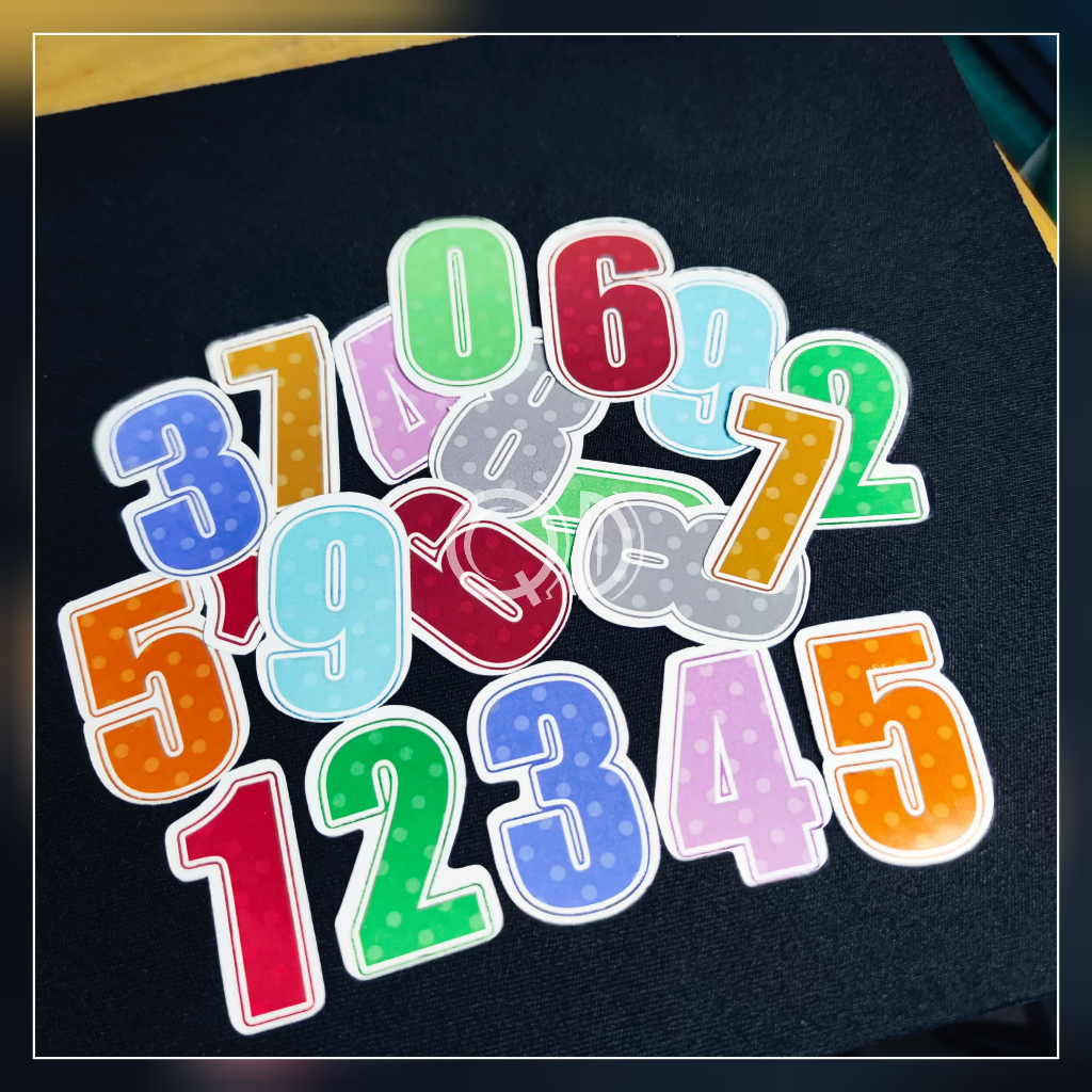 Jual stiker angka 0 sampai 9 bisa pilih angka warna warni untuk belajar ...