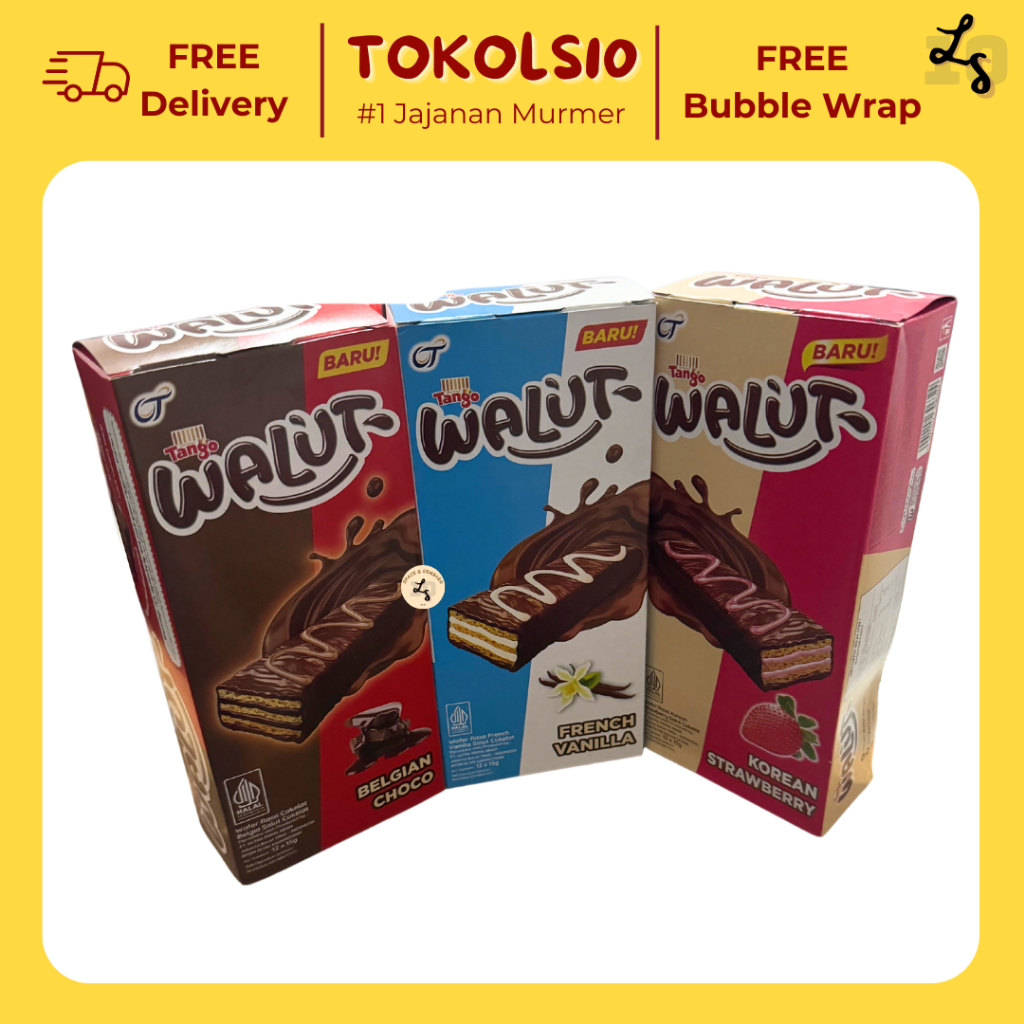 Jual Tango Walut Wafer Salut 1 Box isi 12 pcs @15gr | Shopee Indonesia
