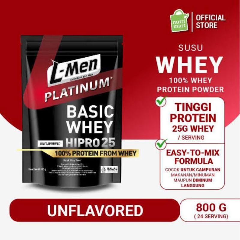 Jual L-Men Platinum Basic Whey Protein Unflavoured 800gr Susu Lmen ...