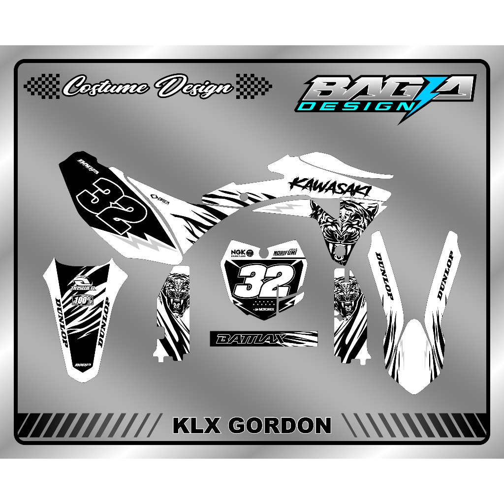 Jual STICKER DECAL KLX GORDON VARIASI MOTOR STRIPING FULL BODY CUSTOME ...