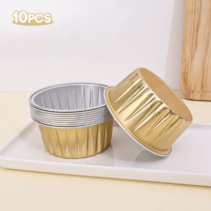 Jual Aluminium foil cup kue Korean desert box 10pcs/cake puding Bulat ...