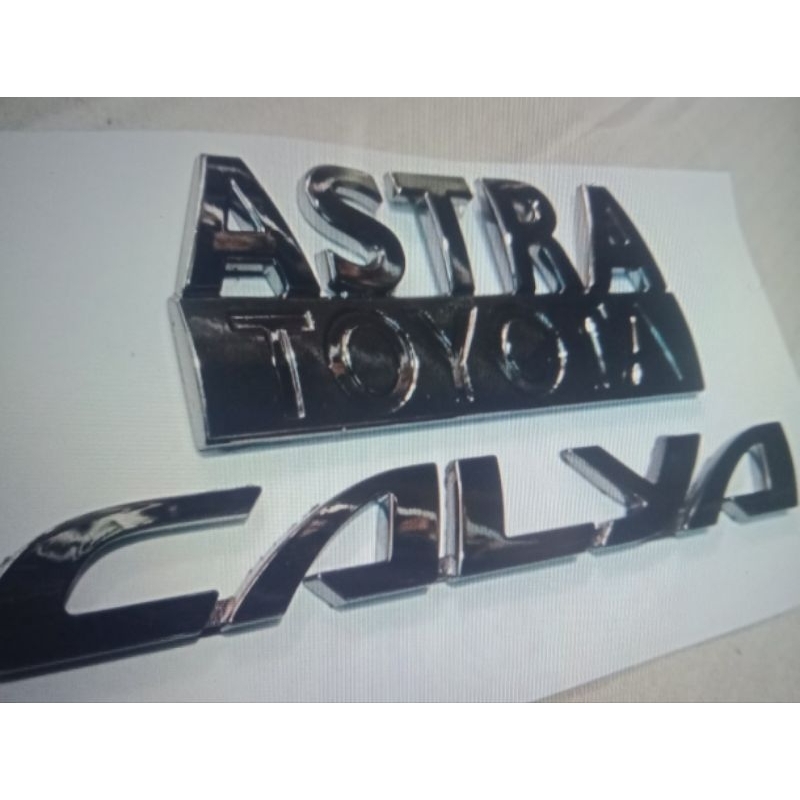 Jual LOGO EMBLEM CALYA DAN ASTRA TOYOTA BLACK CHROME SET | Shopee Indonesia