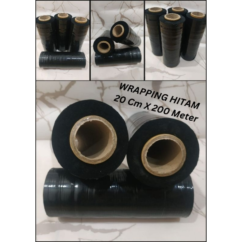 Jual Wrapping / Stretch Film Hitam 20 cm x 200 meter | Shopee Indonesia