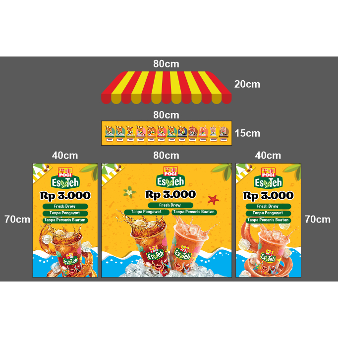 Jual Custom Banner Booth / Rombong Es Teh | Shopee Indonesia