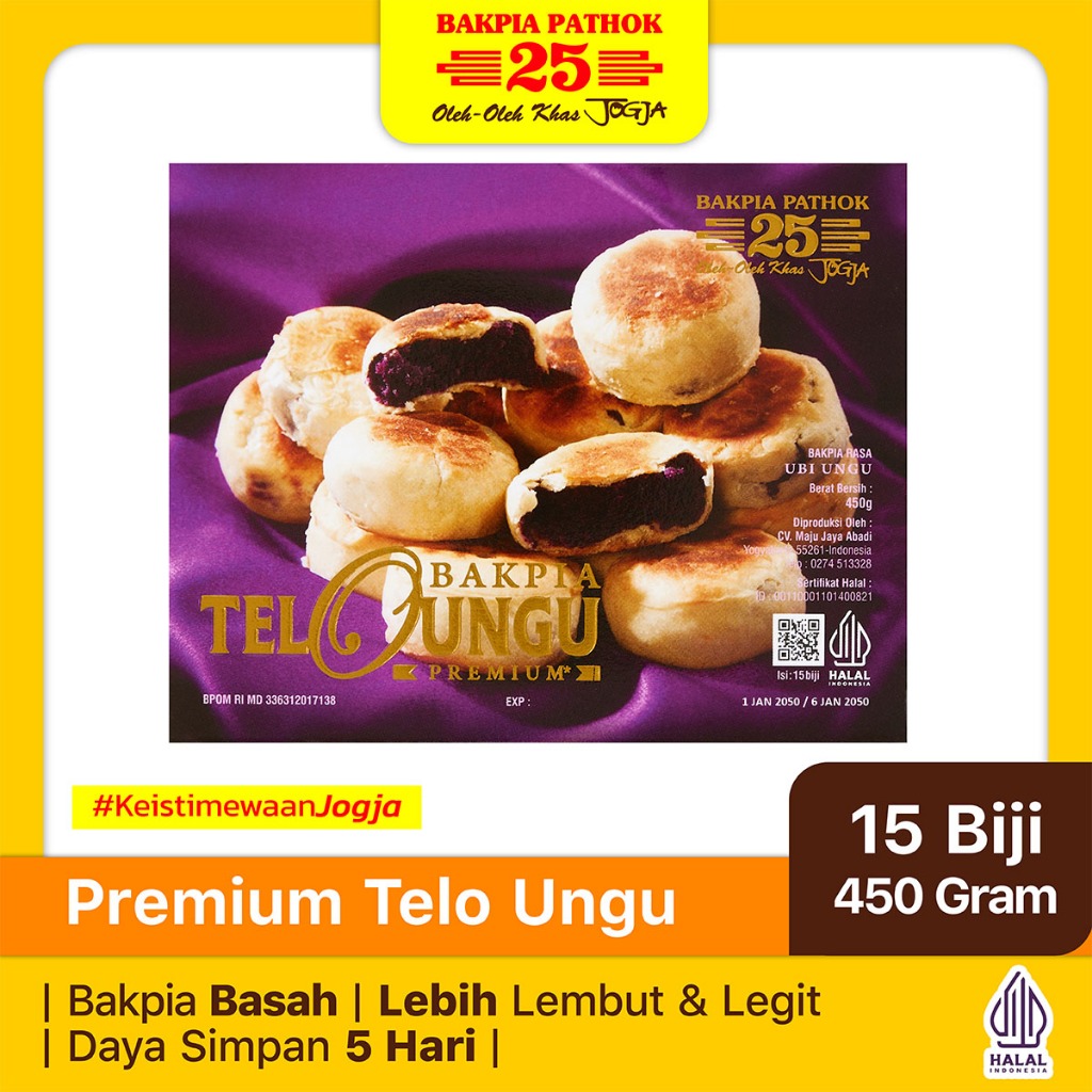 Jual Bakpia Pathok 25 Premium Telo Ungu | Oleh-Oleh Khas Jogja | Shopee ...