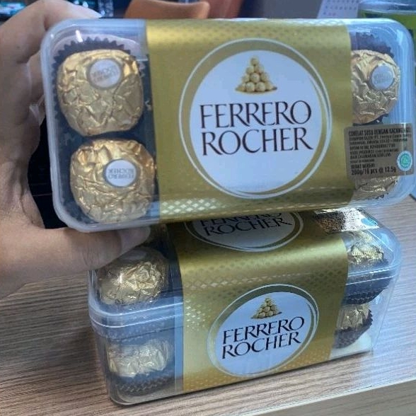 Jual Ferrero Rocher Chocolate Ball Isi 16 pcs per Box 200 gram | Shopee ...