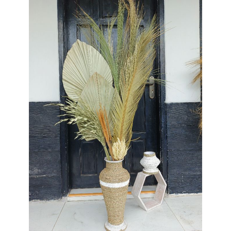Jual bunga dekorasi ruangan / bunga hias sudut ruangan /+vas bunga 50cm ...