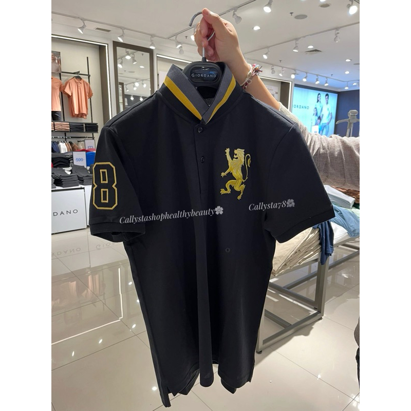 Jual Giordano Polo Shirt Lion 3D Signature Black LB Size Xs S M L XL XXL Giordano | Shopee Indonesia