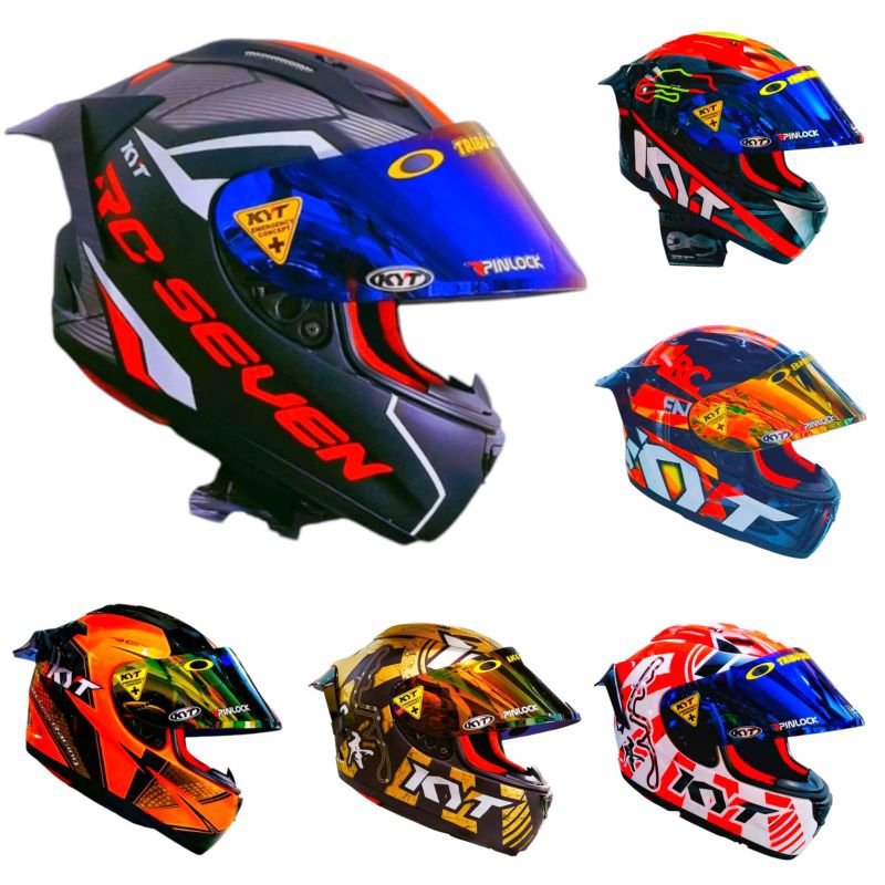 Jual Helm KYT rc7 rc seven #19 blue paket ganteng | Shopee Indonesia