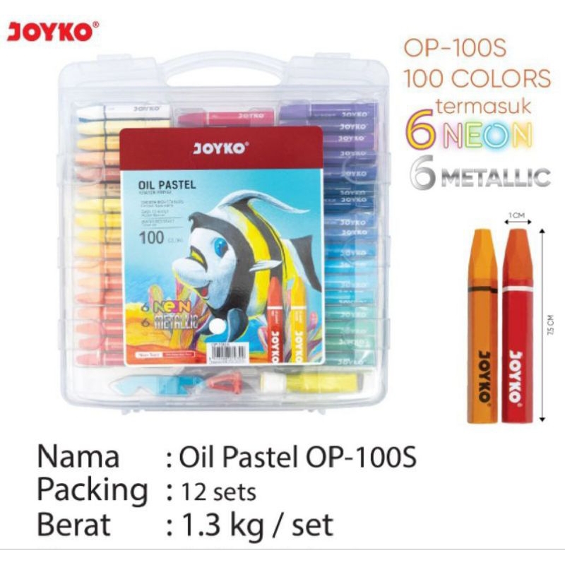Jual Crayon Joyko 100 Warna/Krayon Oil pastel Joyko Op-100S ( 1set ...