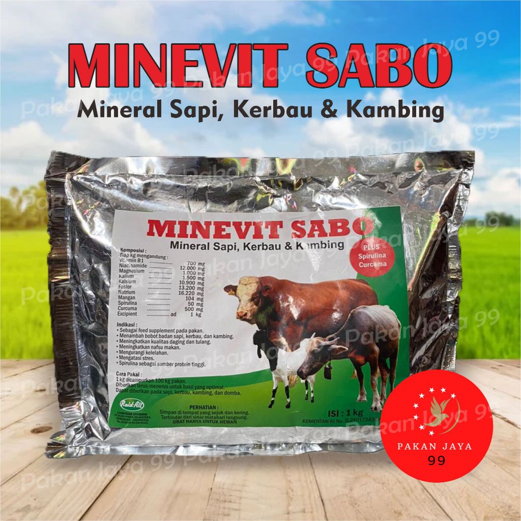 Jual MINEVIT SABO MINERAL SAPI KAMBING 1 KG RAID-ALL OBAT VITAMIN ...