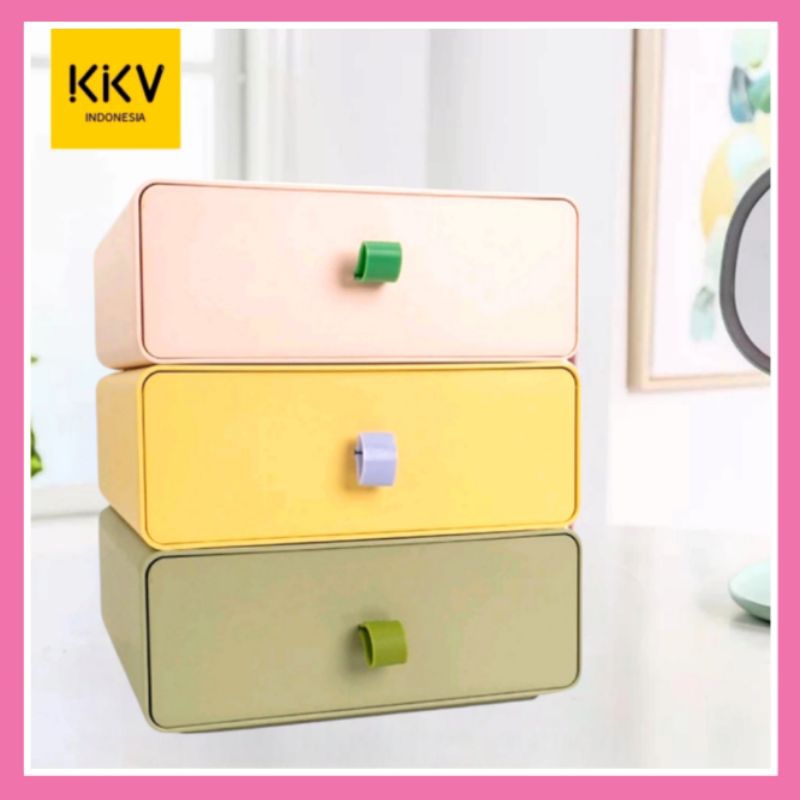 Jual Rak Susun KKV Storage Box Rak Laci Penyimpanan Colorful 3 Susun ...