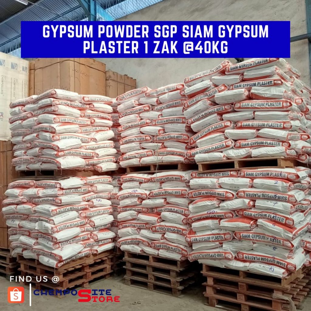 Jual Bubuk CASTING gipsum - gypsum powder SGP SIAM GYPSUM PLASTER 40KG ...