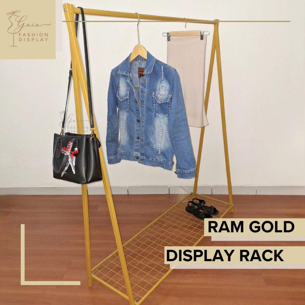 Jual Rak Gawang Baju Gold Stand Hanger Emas Gold Gantungan Baju Besi ...
