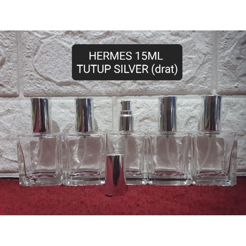 Jual BOTOL SPRAY DRAT HERME / PETAK 15ML TUTUP SILVER | Shopee Indonesia