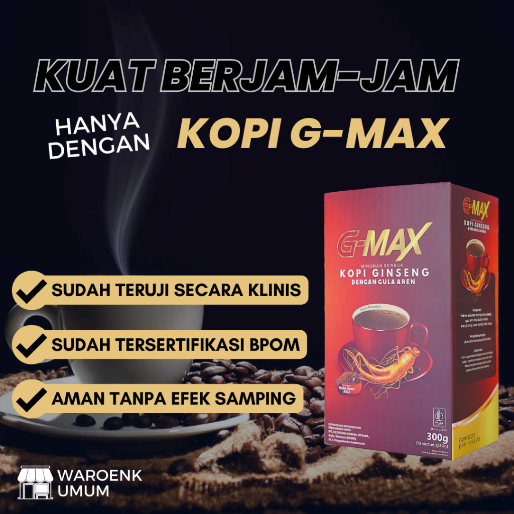 Jual G-MAX Kopi Ginseng Stamina Pria Dewasa Kuat Tahan Lama | Shopee Indonesia