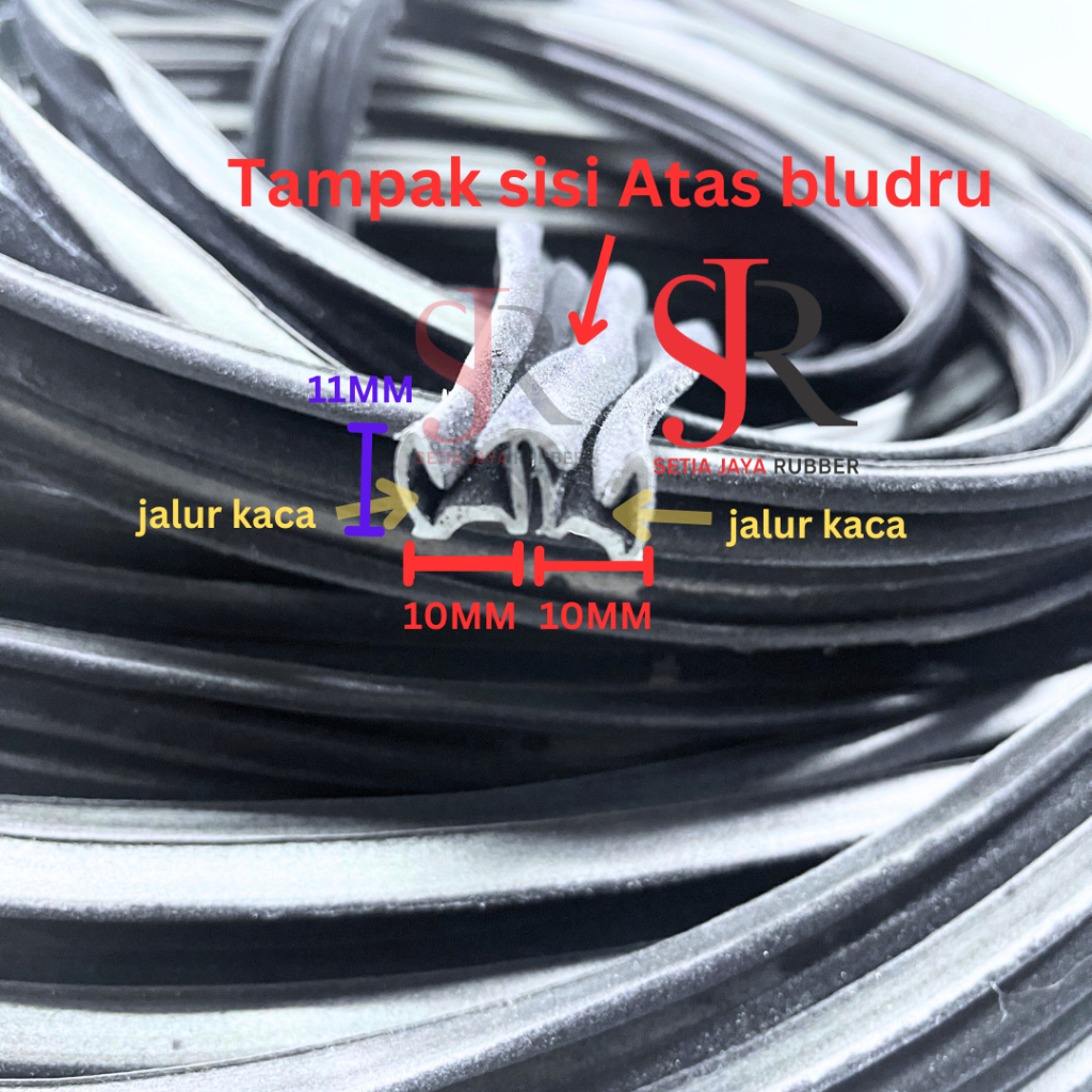 Jual Karet Rell Kaca Mobil Run Channel 2 Jalur Karet Jendela Kaca Geser ...