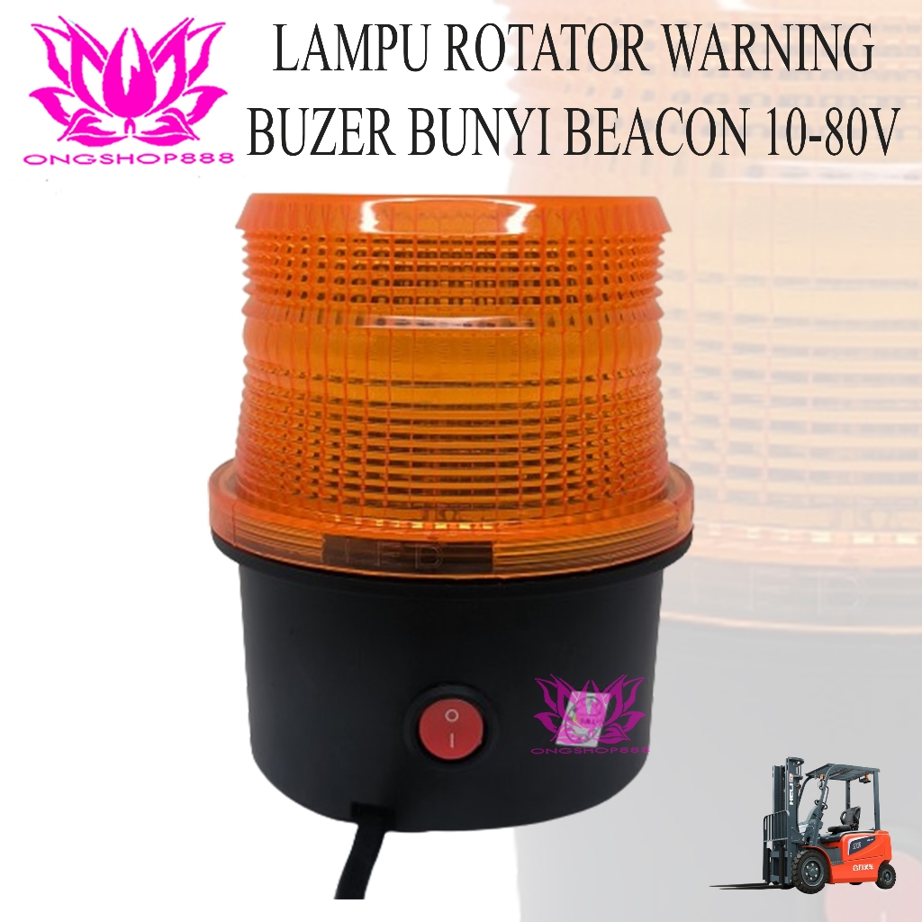Jual Lampu Rotator Warning Lamp Rotary LED 10-80V Buzer Bunyi Beacon ...