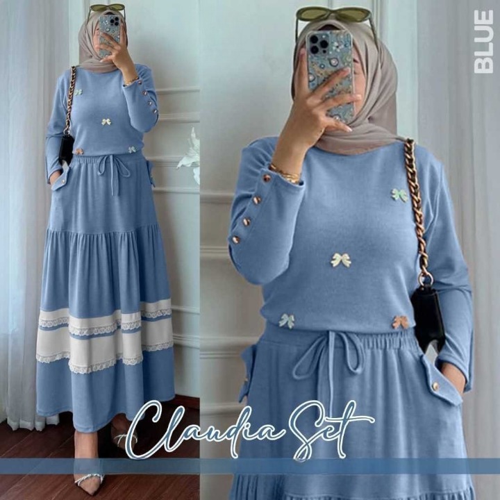 Jual Setelan Wanita Kekinian Jumbo Claudia Set BO Size M L XL XXL LD ...